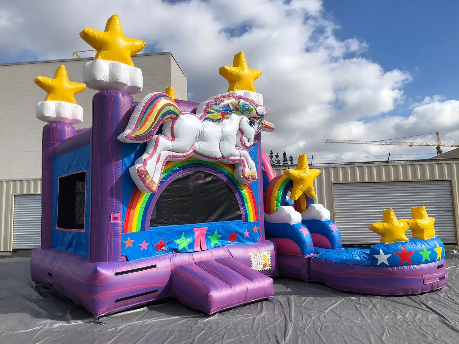 Outdoor Commercial PVC Cartoon Inflatable Unicorn Bouncer Jumping ...