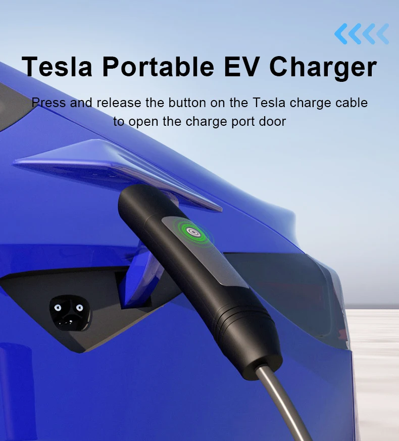 Hy New Tesla Ev Charge Station Open The Charge Port Door With Pressing ...