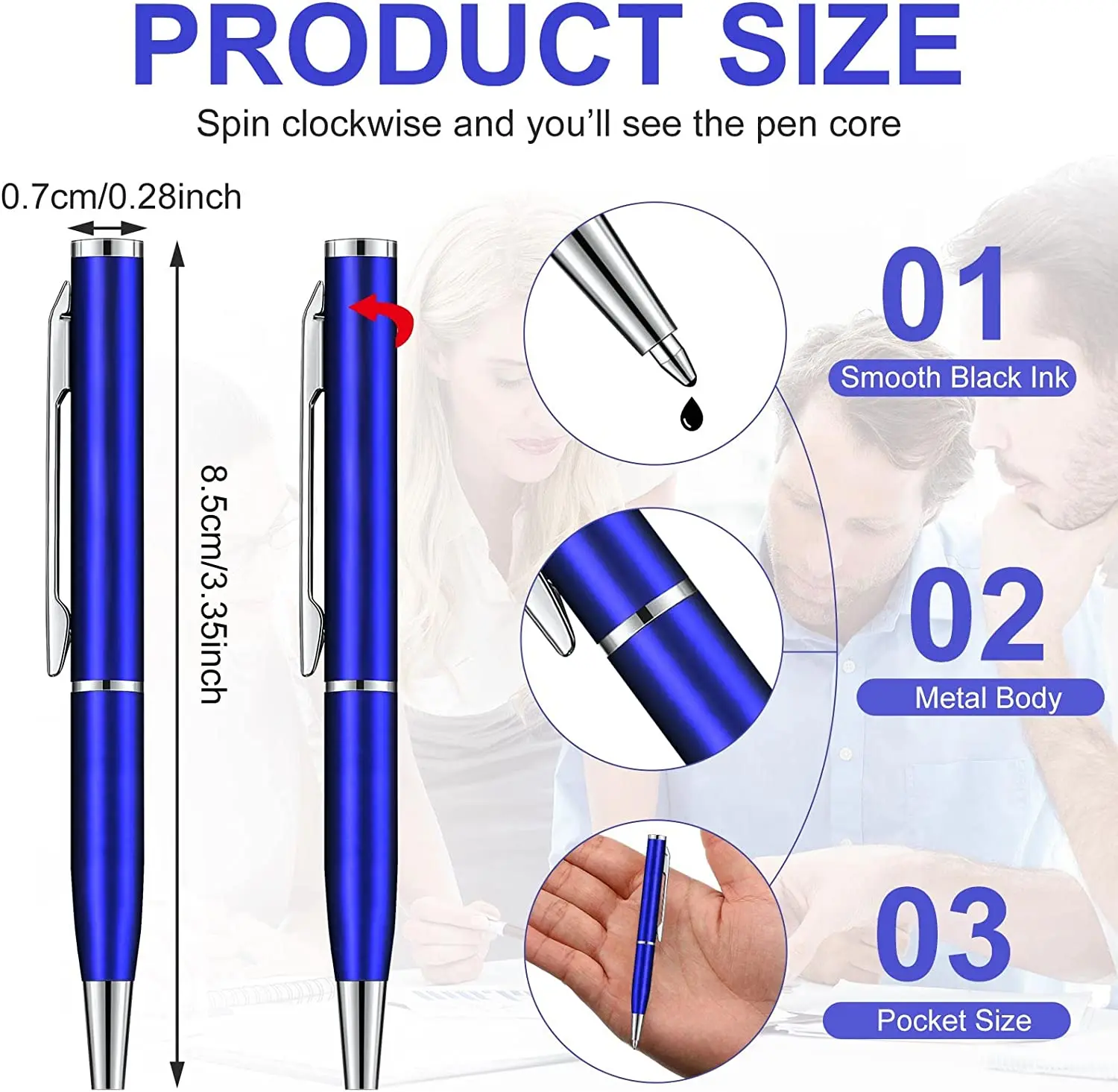 Signature Calligraphy Business Small Mini Metal Thin Pens Fine Wallet ...