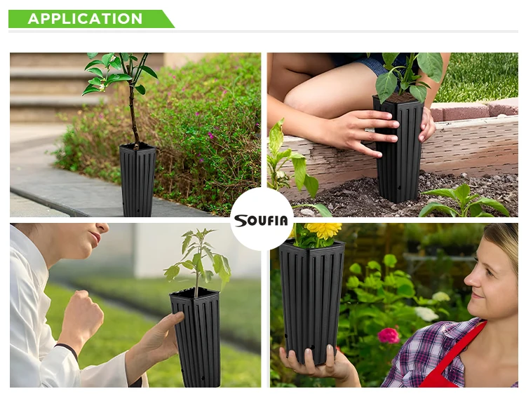 Wholesale Hdpe Garden Square Tall Plastic Orange Nursery Plant Pots ...