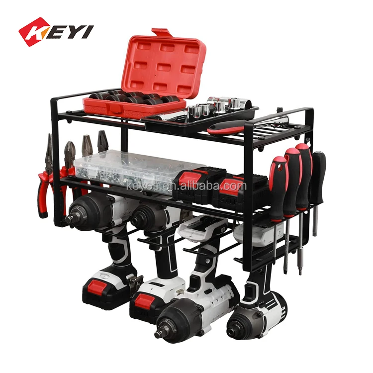 Metal Wall Mount Power Tool Rack For Drill Holder With Screwdriver Rack ...
