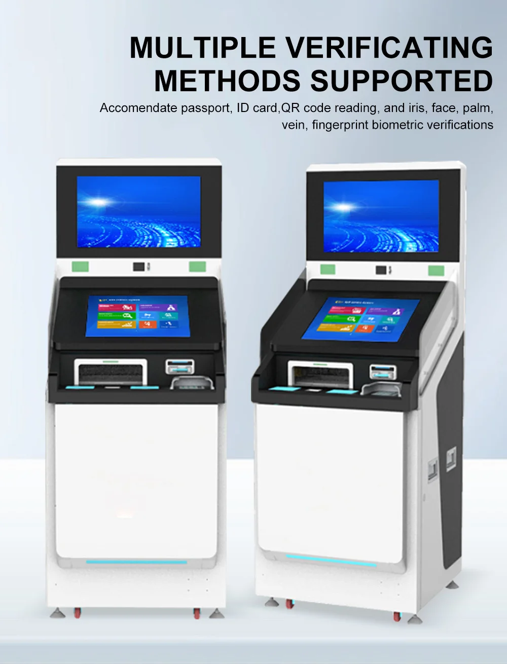 Dual Screen Bank Card Issuing Kiosk Machine A4 Document Printing Bill ...