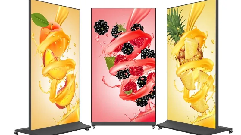 Lcd Advertising Display 75 86 98 Inch Full Screen Floor Stand Digital ...