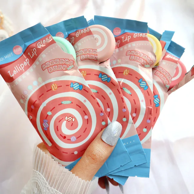 Cute Lollipop Lip Glaze Candy Lips Tint Matte Velvet Girl's Lip Gloss ...