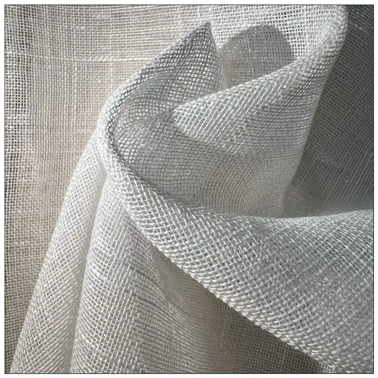 New Modern Design Polyester Woven Linen Look Voile Sheer Curtain Fabric ...