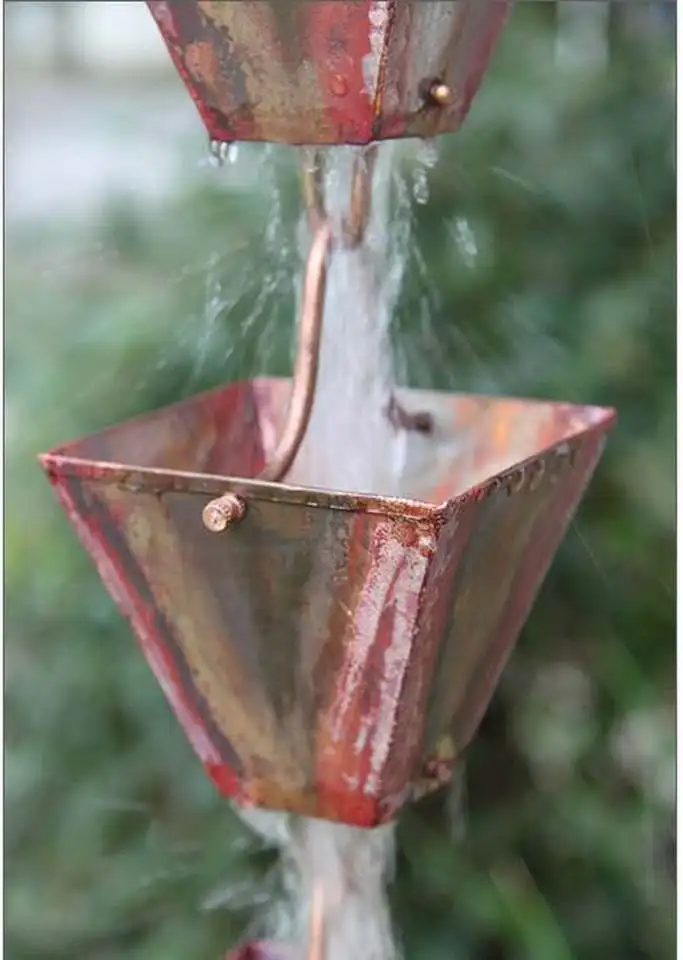 Corten Steel Rain Chains - Stylish Garden Decor Solutions