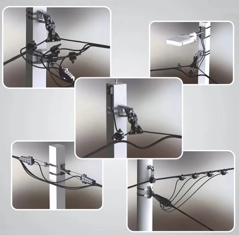 Overhead Clamps Pole Fiber Optic Lv- Abc Hanging Insulated Cable ...