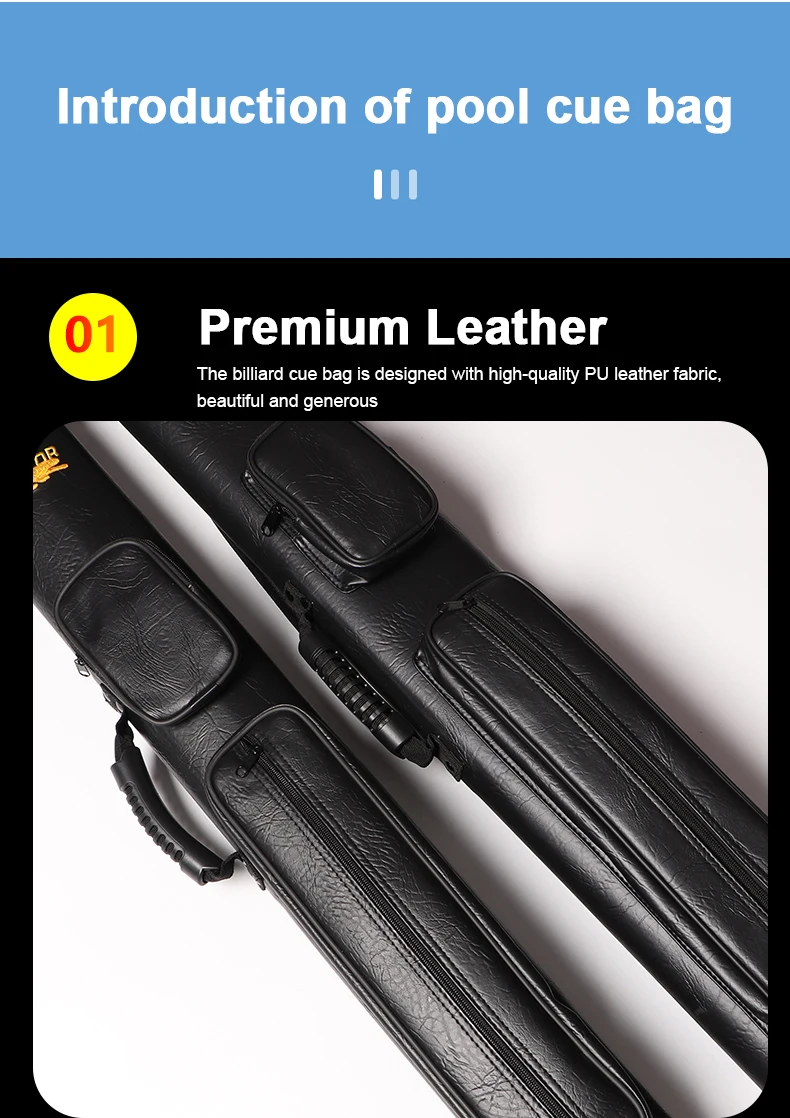 Stylish Pool Cue Case - Durable PU Leather Protection