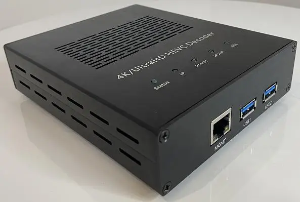 4K UHD HEVC AVC Decoder HLS RTMP SRT to 12G SDI or HD MI