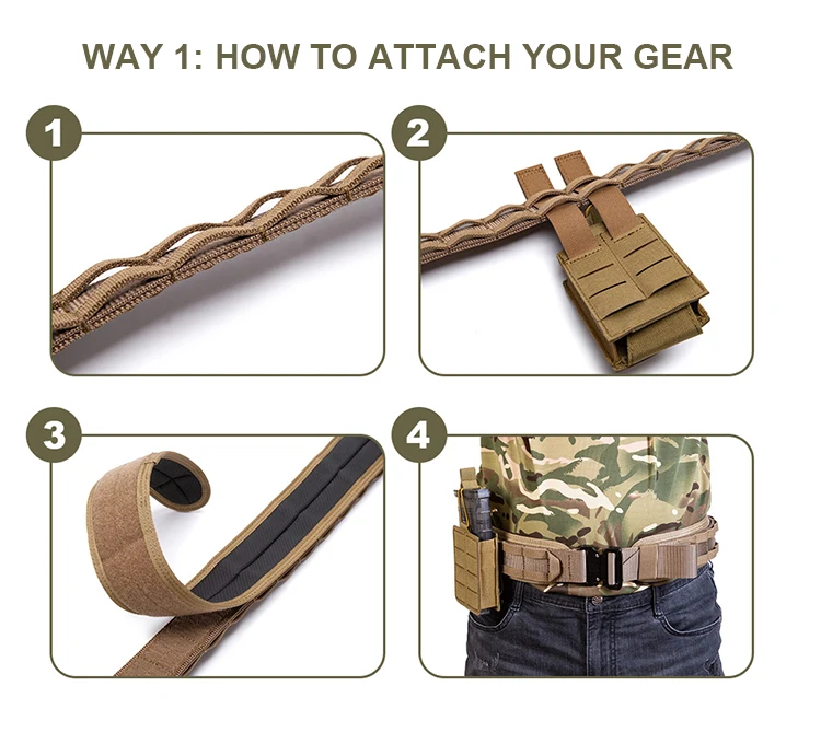 Gaf Nylon Tactical Belt Webbing Outdoor Multi Function 3 In 1 Molle ...