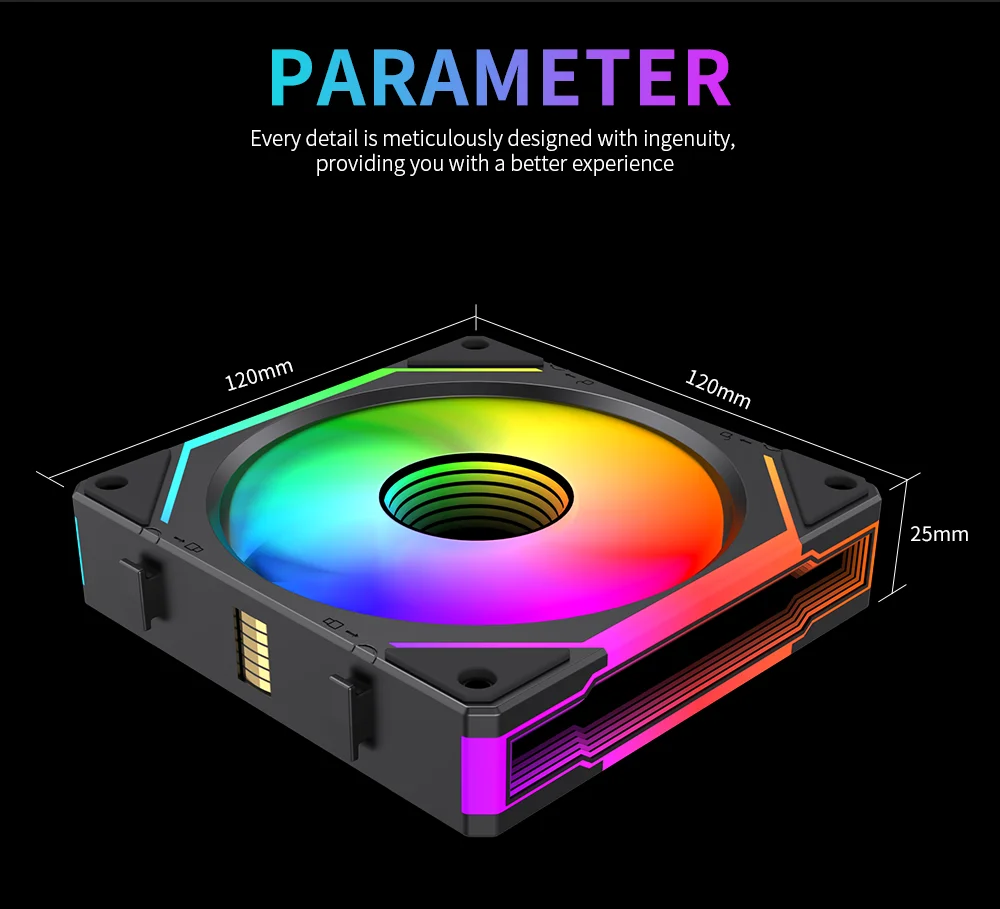 LOVINGCOOL 5V Tandem Connection ARGB Fan 12025mm PC Case Cooling