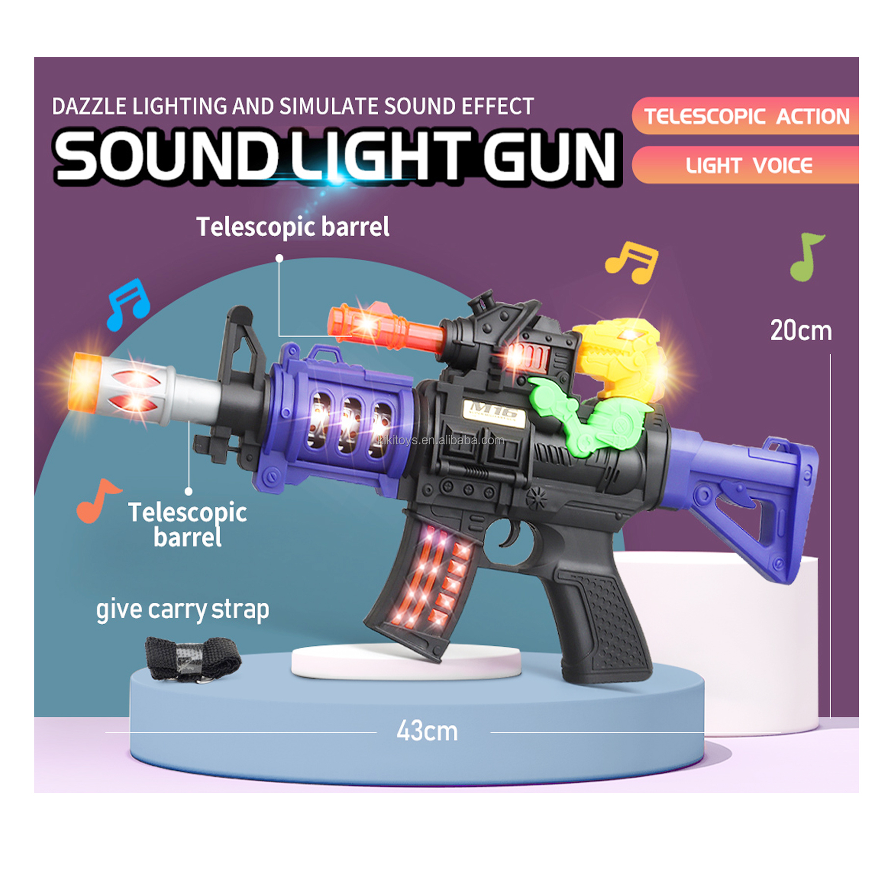 43cm New M16 Electric Toy Gun;children Sound Light Vibration Gun Toy ...