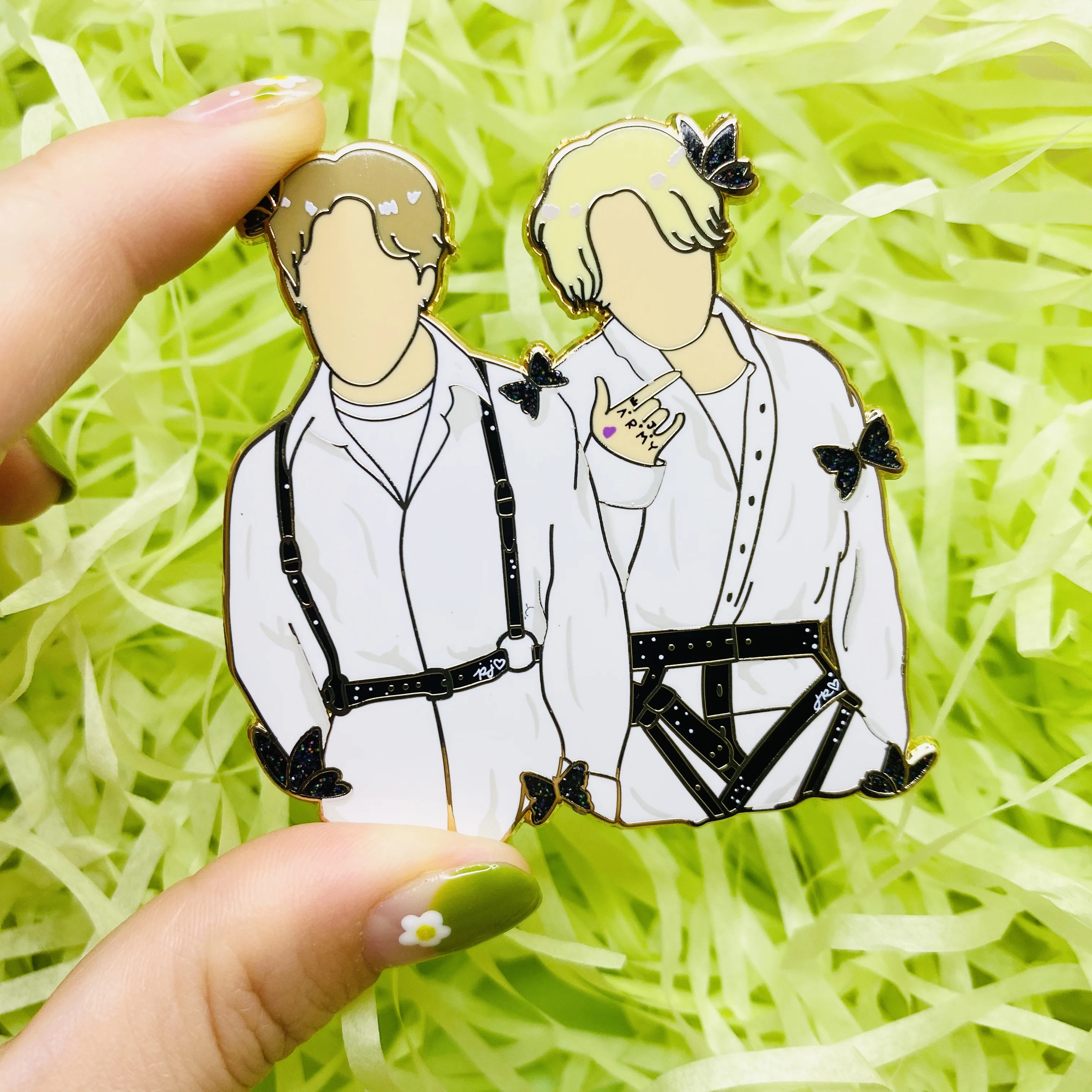 Souvenir Custom Kpop Bt21 Idol Design Gold Lapel Pins Screen Printed ...