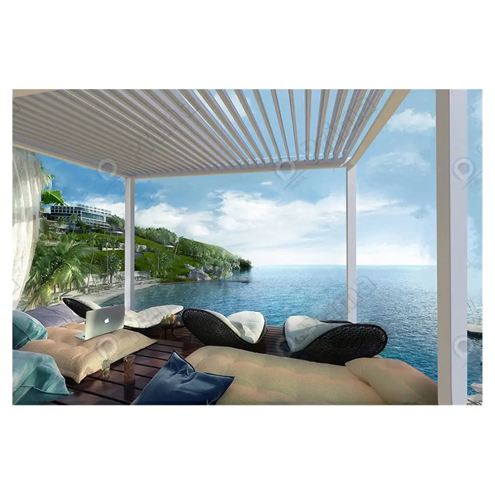 Prima Garden Louvre Motorized Pergola With Side Screens Aluminium ...