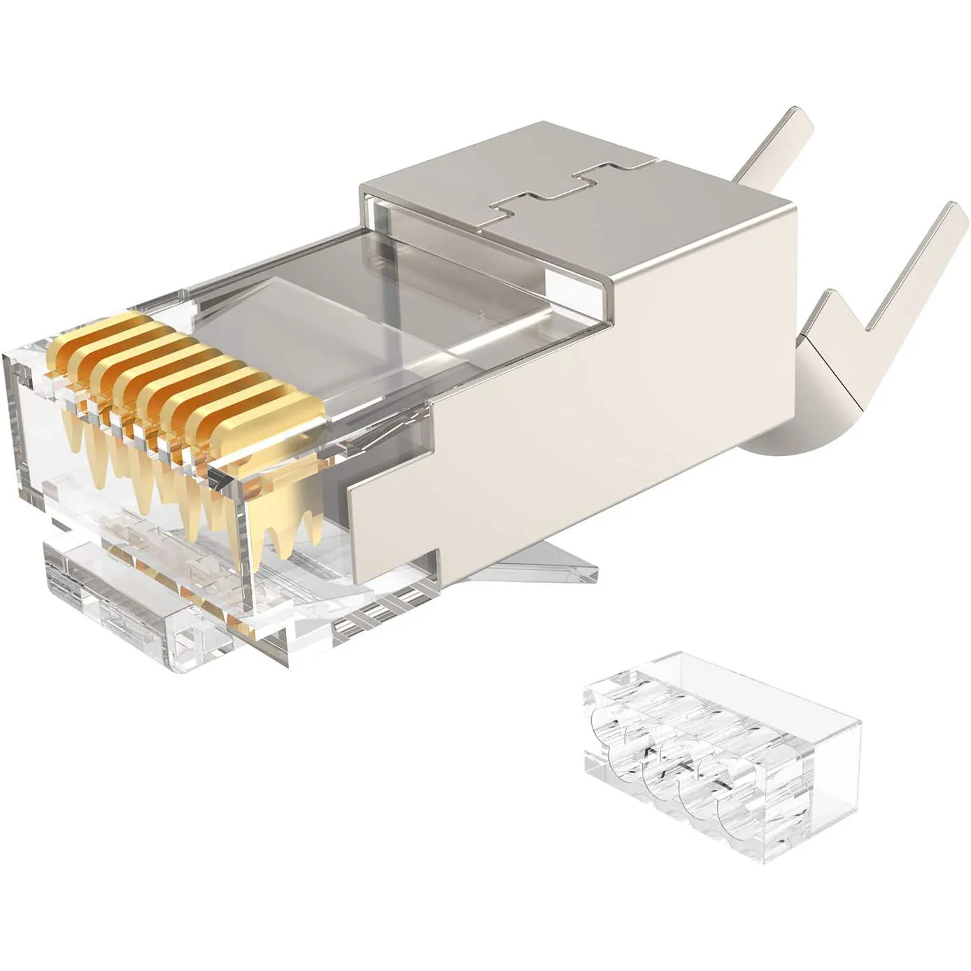 Rj45 Connector Modular Plug For Cat6a And Cat7 Ftp Network With Cable ...