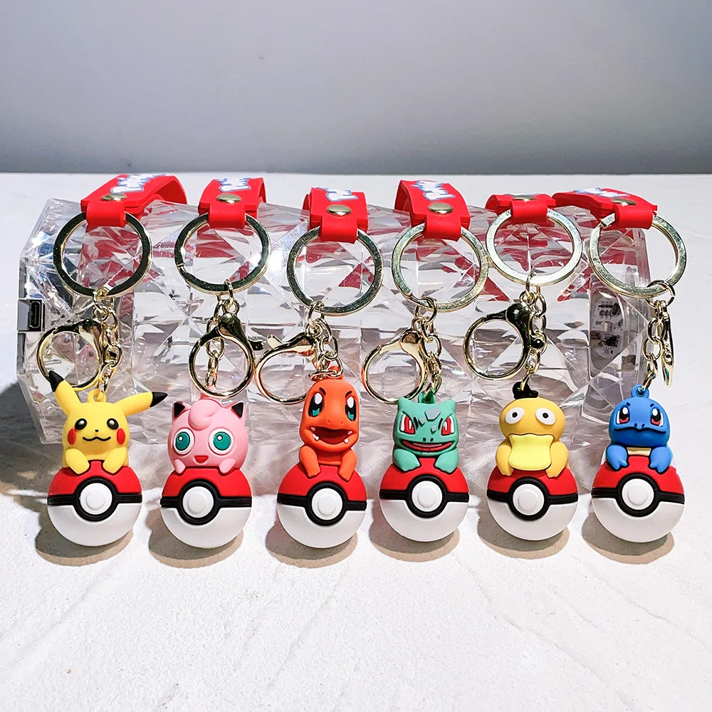3D PVC Cute Anime Keychain - Custom Rubber Pokémon Character Keyring ...