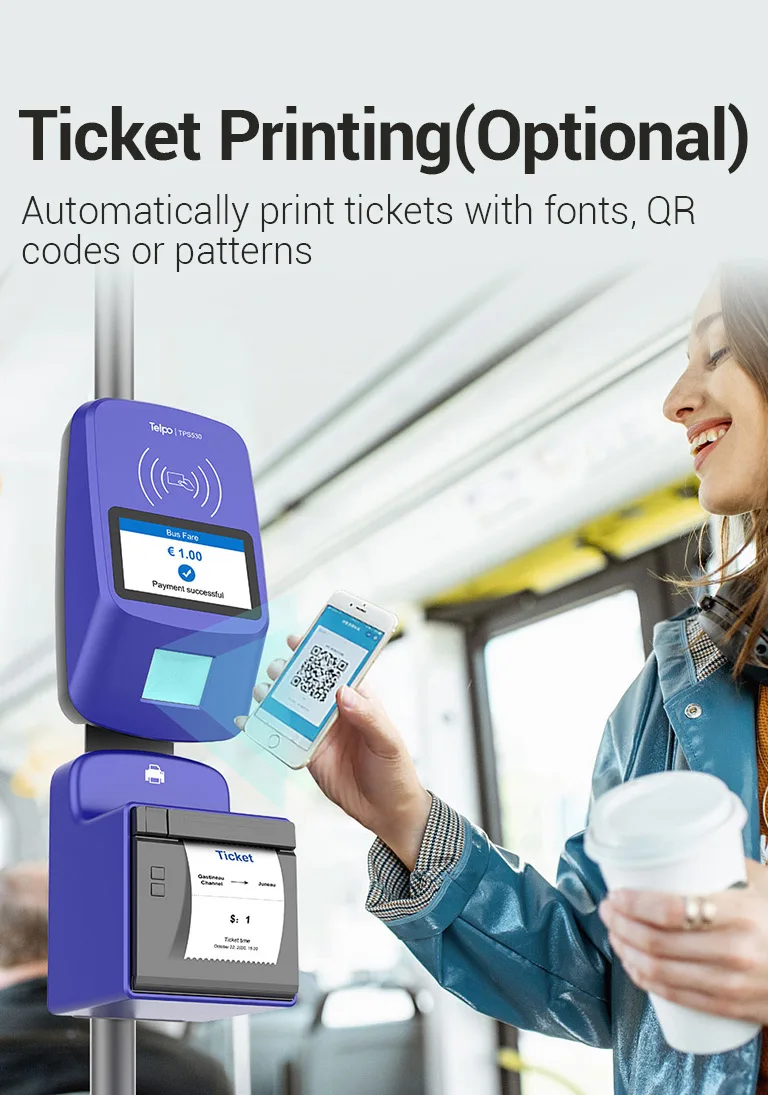Android 7.0 Os Automated Fare Collection Validator Electronic Bus ...