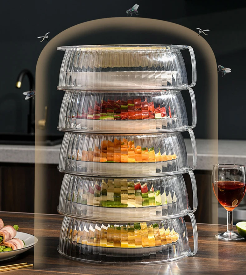 Kitchen Plastic Stackable Dust Proof Food Storage Cover Food Warmer ...