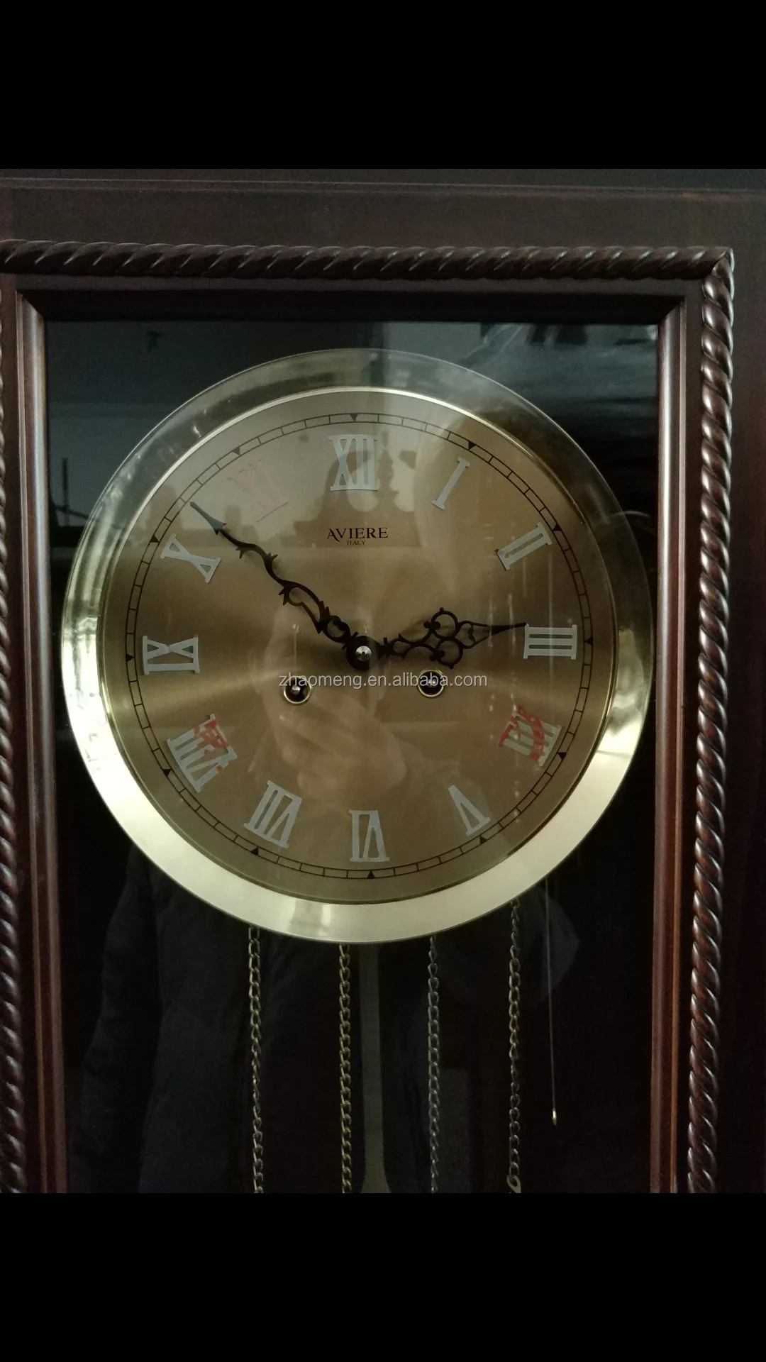 Grandfather Wood Pendulum Floor Clock Richly-decorated Grandfather ...