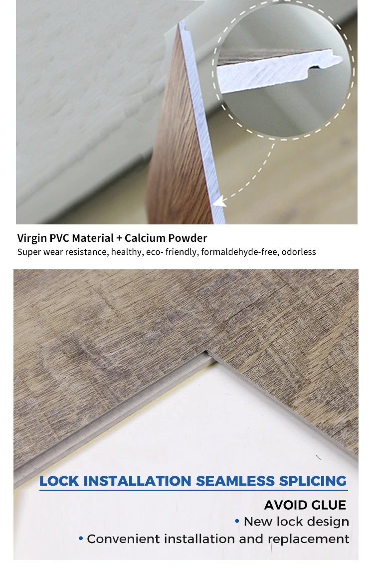 Unilin Click Lock LVT Herringbone Design PVC Flooring