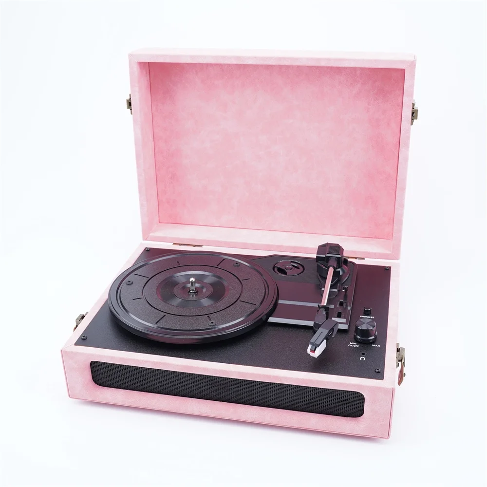 2024 Vintage Bluetooth Record Player Portable Suitcase Turntable Vinyl ...