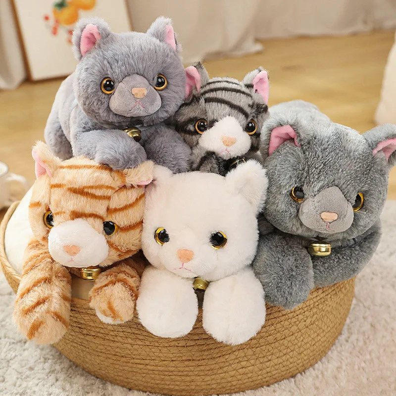Cute Long Plush Cats Stuffed Animal Plush Toy Cat Pillow Realistic ...