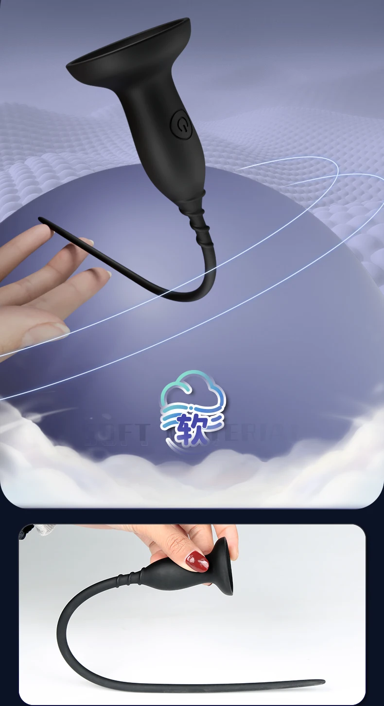 Male Masturbation Vibrator with Suction Cup Urethral Sound Rod