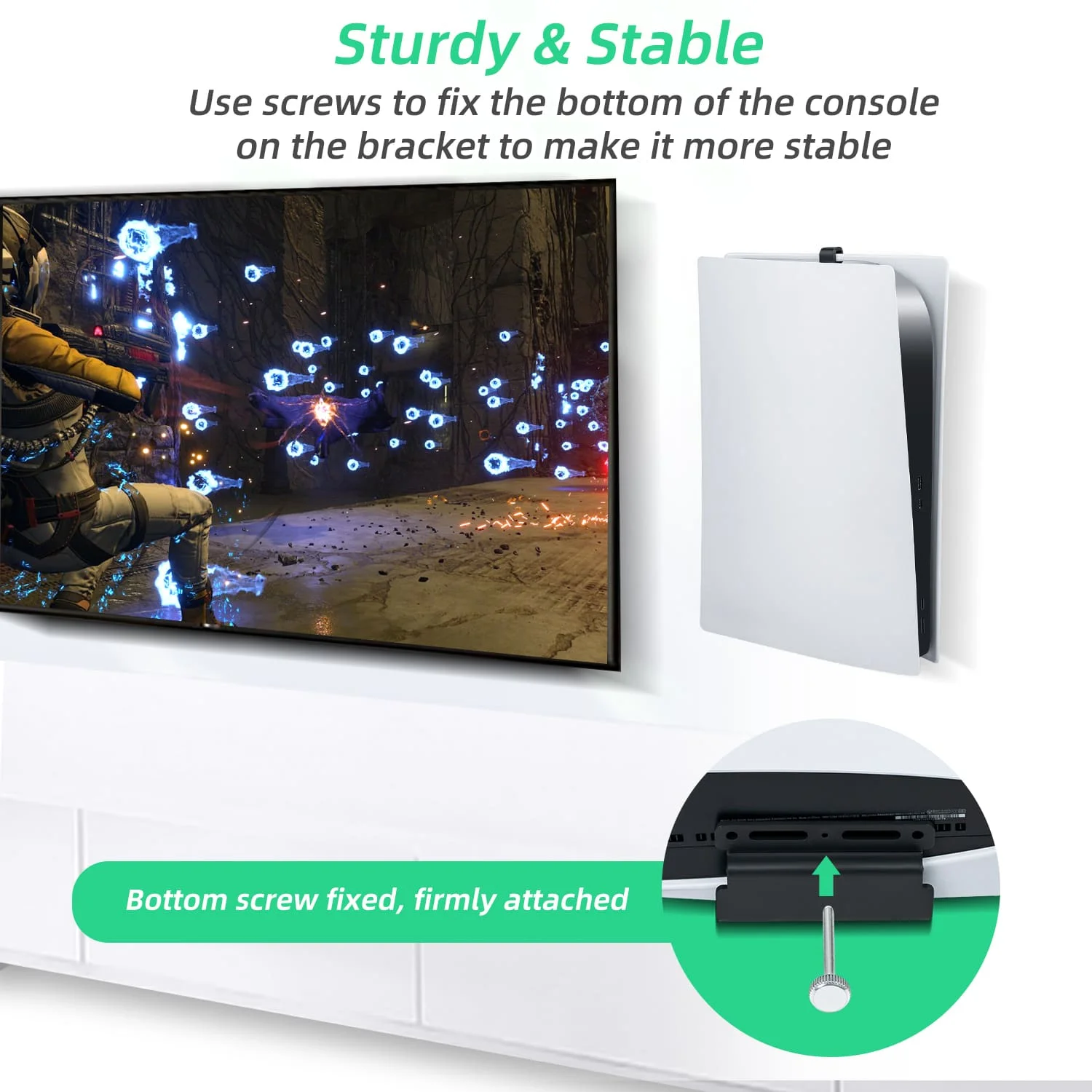 Vertical Steel Secure Wall Mount Stand For Ps5 Iron Stable Display ...