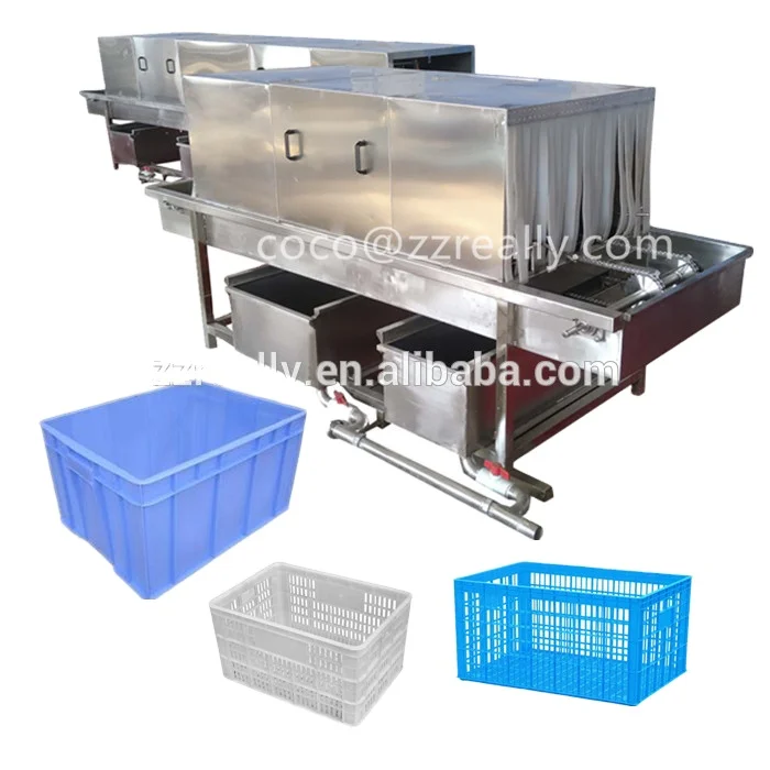 Automatic Poultry Duck Chicken Cage Washing Machine Plastic Crate ...