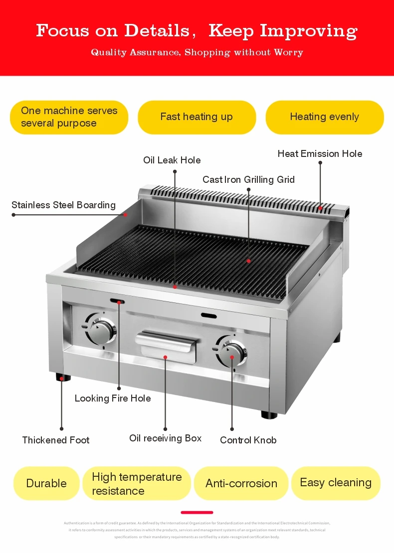 New Design Commercial Gas Lava Rock Charbroiler/gas Barbecue Grill With ...
