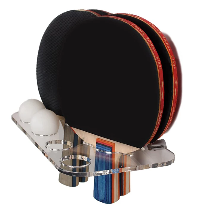 Wall Mounted Clear Acrylic Ping Pong Balls And Paddle Display Storage ...