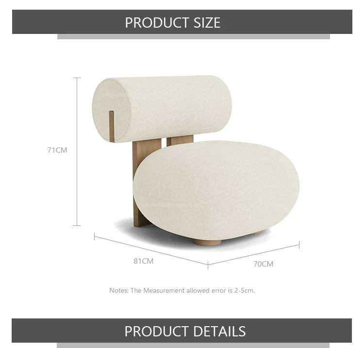 Japandi Wabi Sabi Furniture Nordic Modern Accent Chair Wooden Relax ...