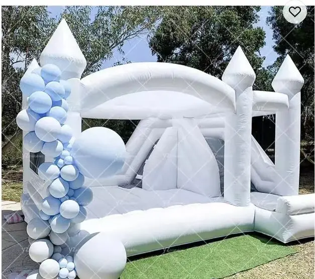 16'x16' Inflatable White Bounce House Castle - Fun for Kids