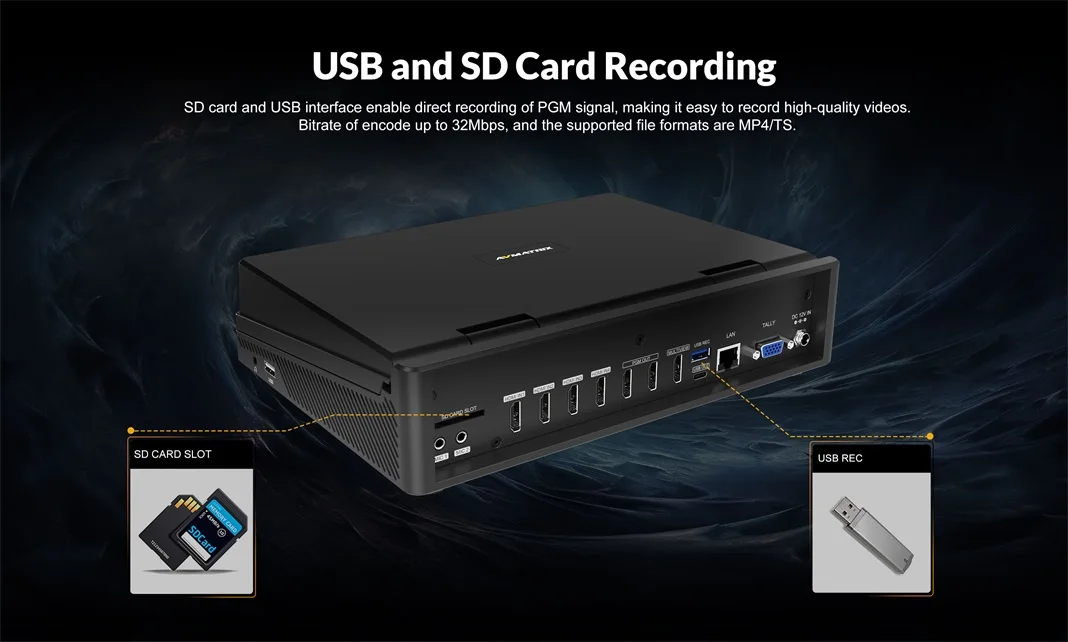 AVMATRIX Shark H4 Plus - 4 Channel HDMI Streaming Switcher