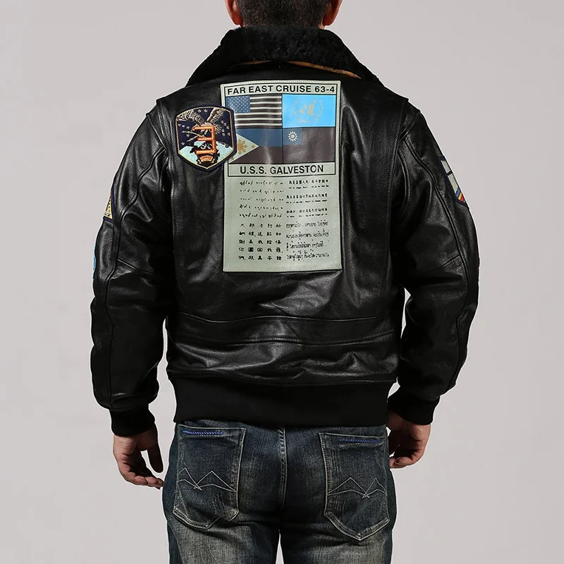 Winter Heavy Top Gun Maverick Jacket with Detachable Fur Collar