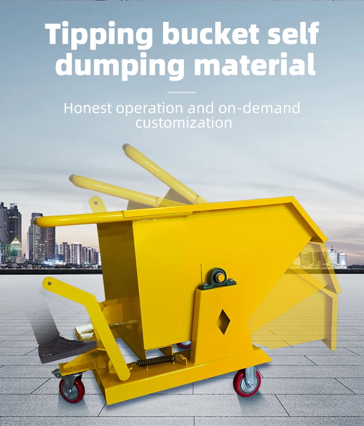 Factory Forklift Mobile Steel Heavy Duty Self Dumping Hopper Dumping ...