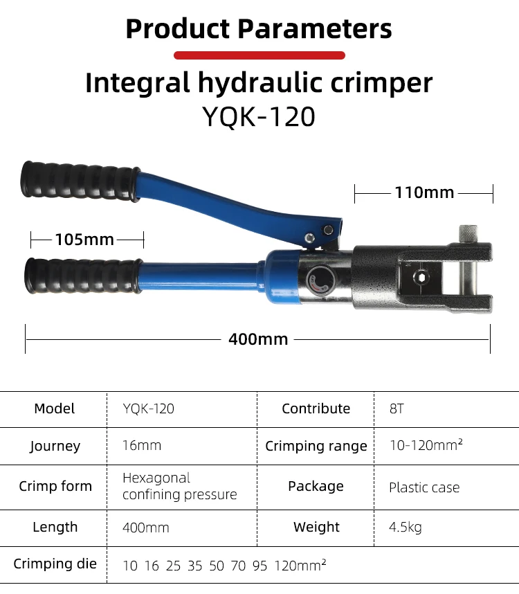 Yqk-120 Integral Crimper Manual Hydraulic Crimping Tool - Buy Integral ...