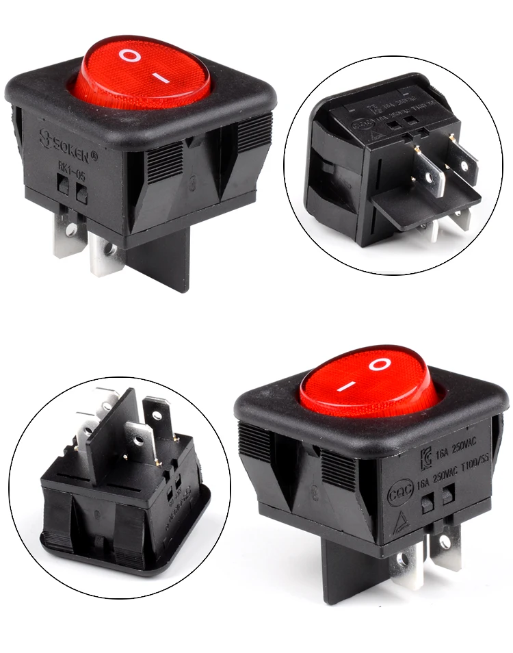 Soken T100 Switch On-off 250vac 16a 1e4 Rocker Switch With Cqc Kc Rk1 ...