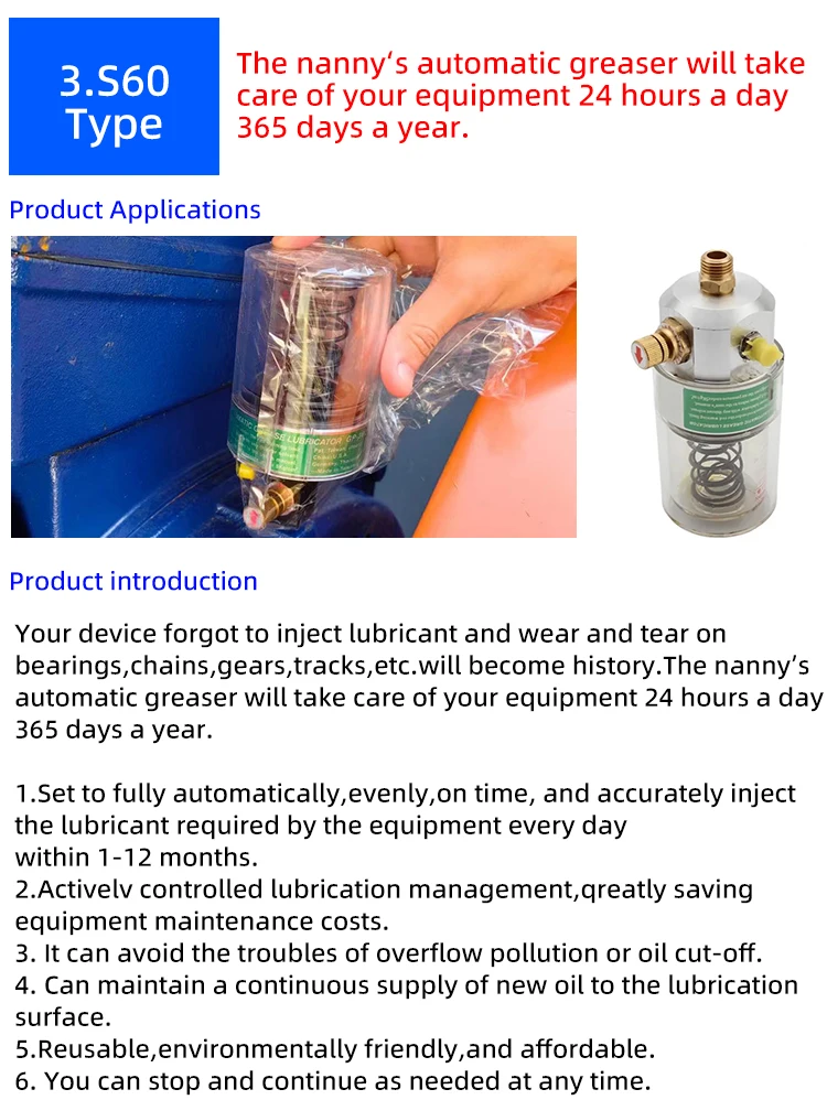 Adjustable Single Point Auto Automatic Grease Lubricator Feeder 250ml ...