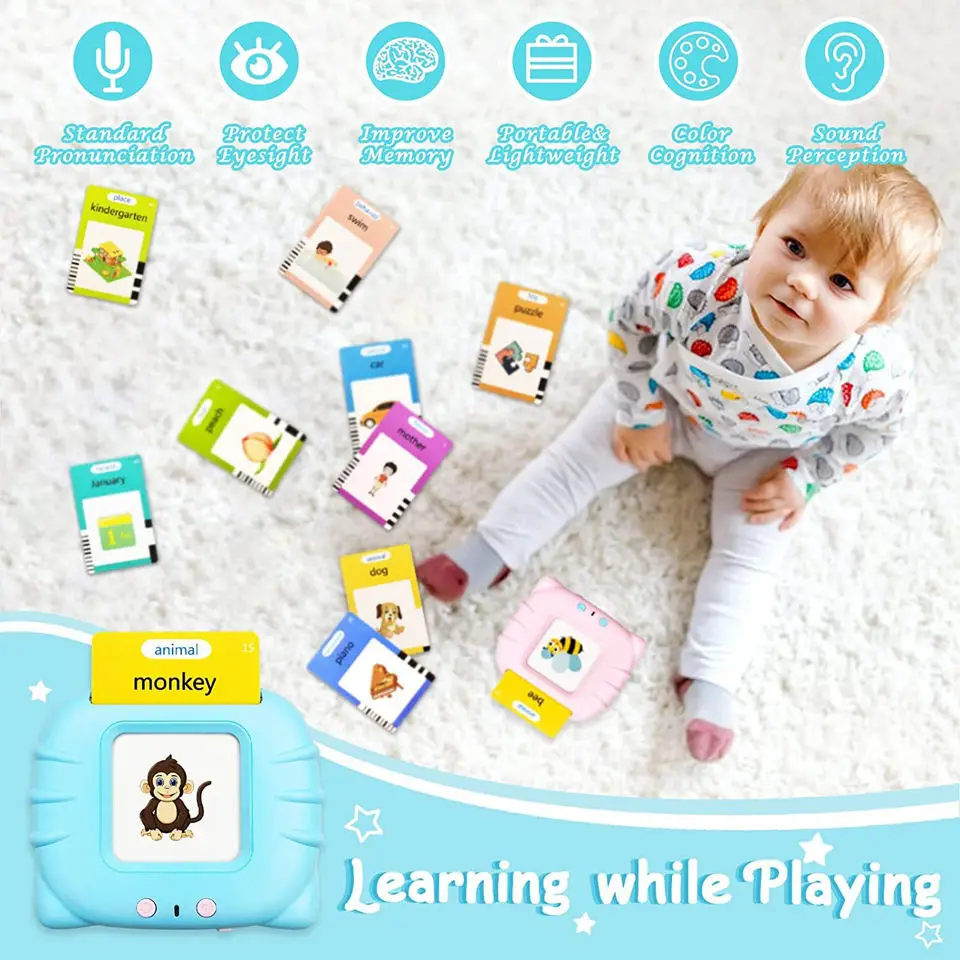 224 Cards Words English Learning Speech Therapy Machine Toys ...