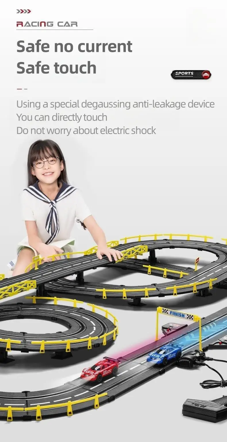 8.4m Long Rail Diy Track Racing Cars Children Electric Remote Control ...