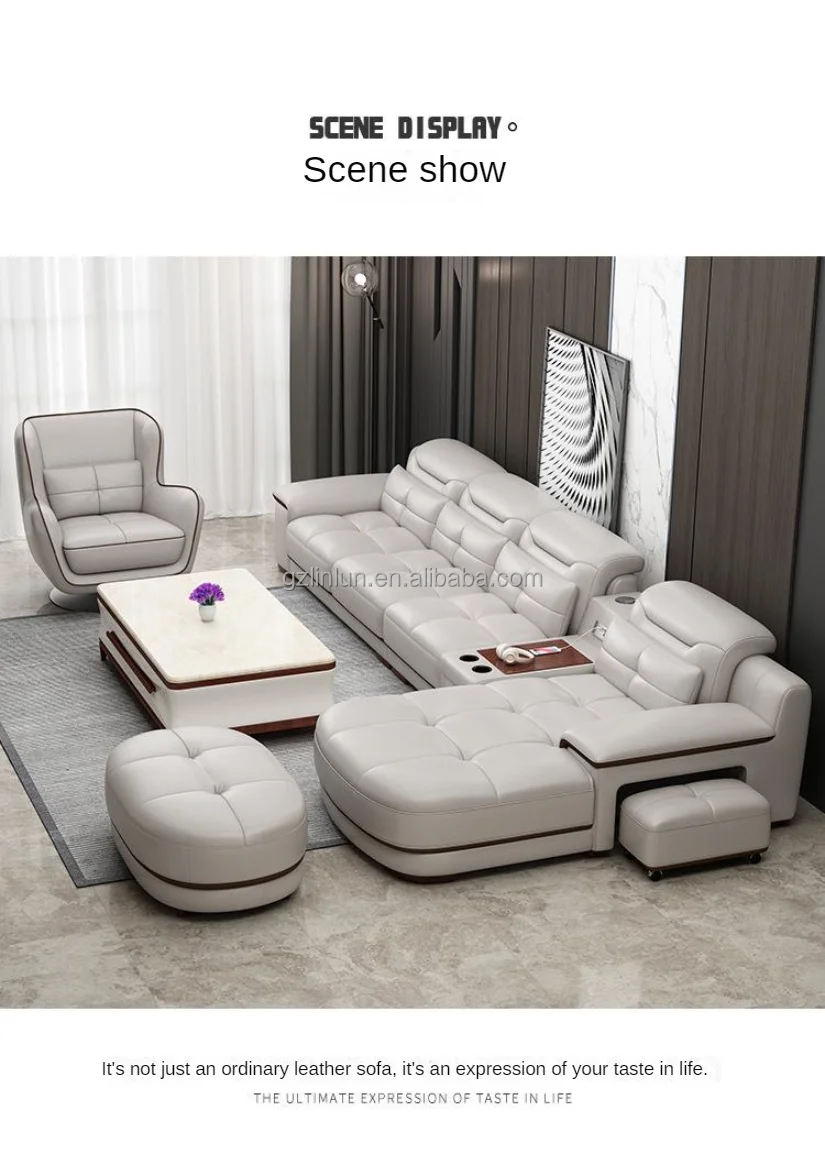 Modern Leather Sofa Set for Living Room - Comfort & Style