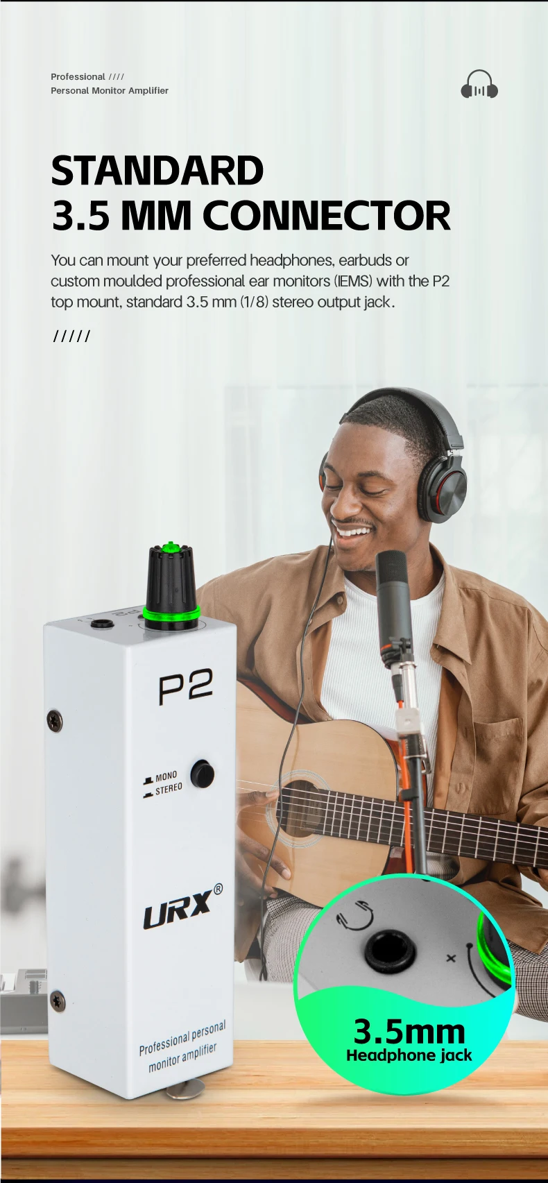 URX P2 Ultra Compact Portable Headphone Amplifier - 12-Hour Battery ...