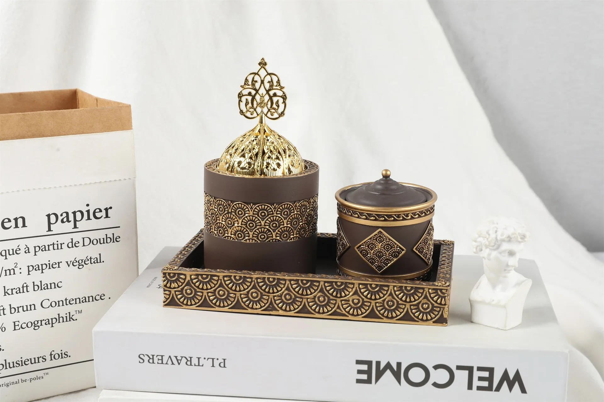 3pcs Bakhoor Burner Set Vintage Resin Incense Burner Mabkhara Religious ...