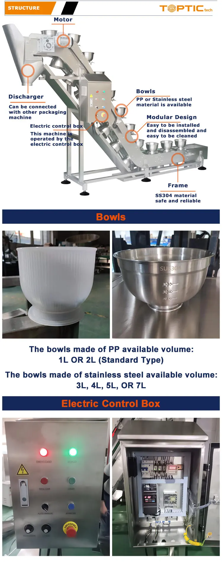 TT-BTC-40 Bowl Hopper Elevator - Toptictech