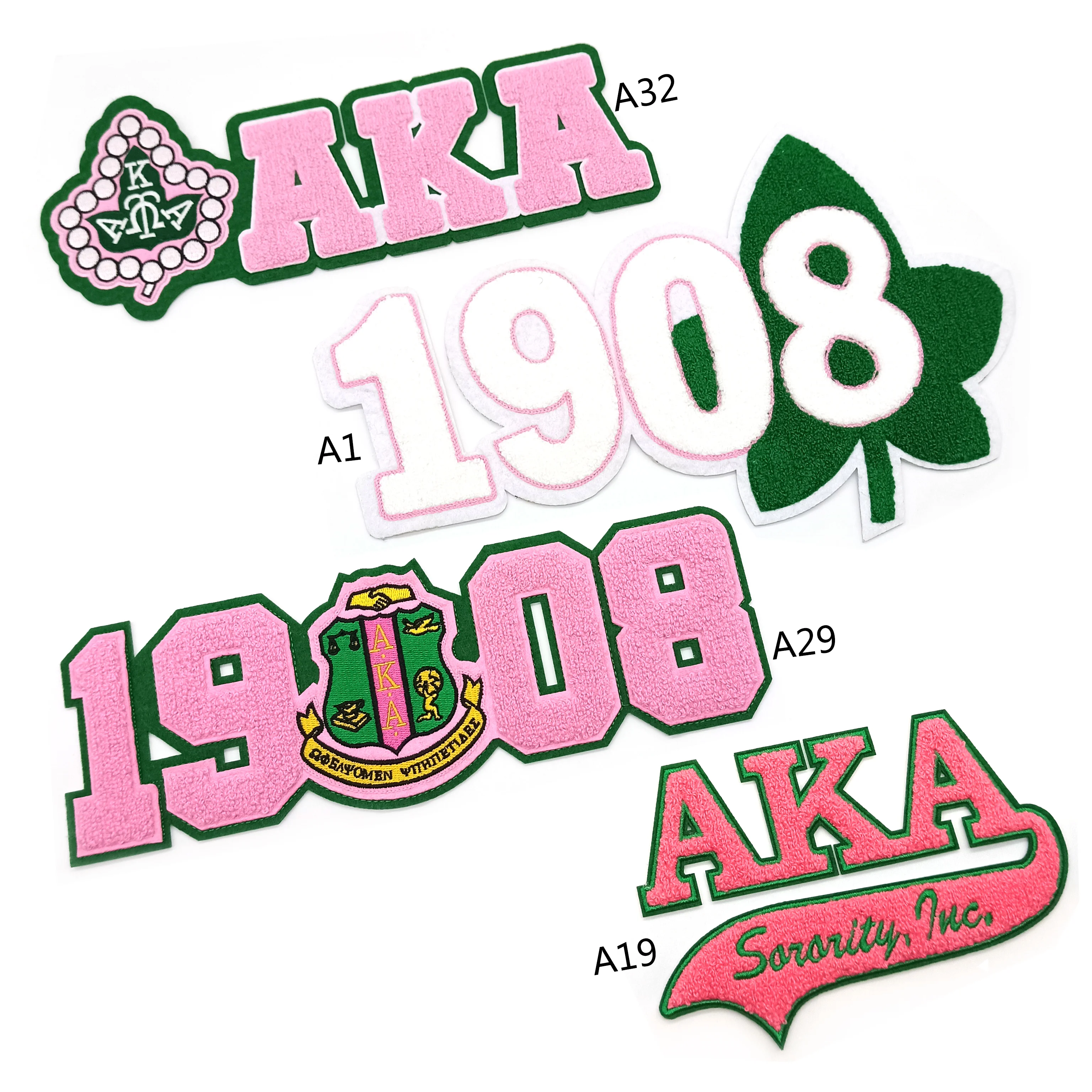 Alpha Kappa Sorority,Inc Crest Chenille Embroidery Iron On Large Patch ...