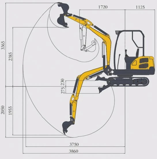 Yufan Agricultural Mini Excavator Excavadora 2 Ton 2t Zero Turn Widely ...