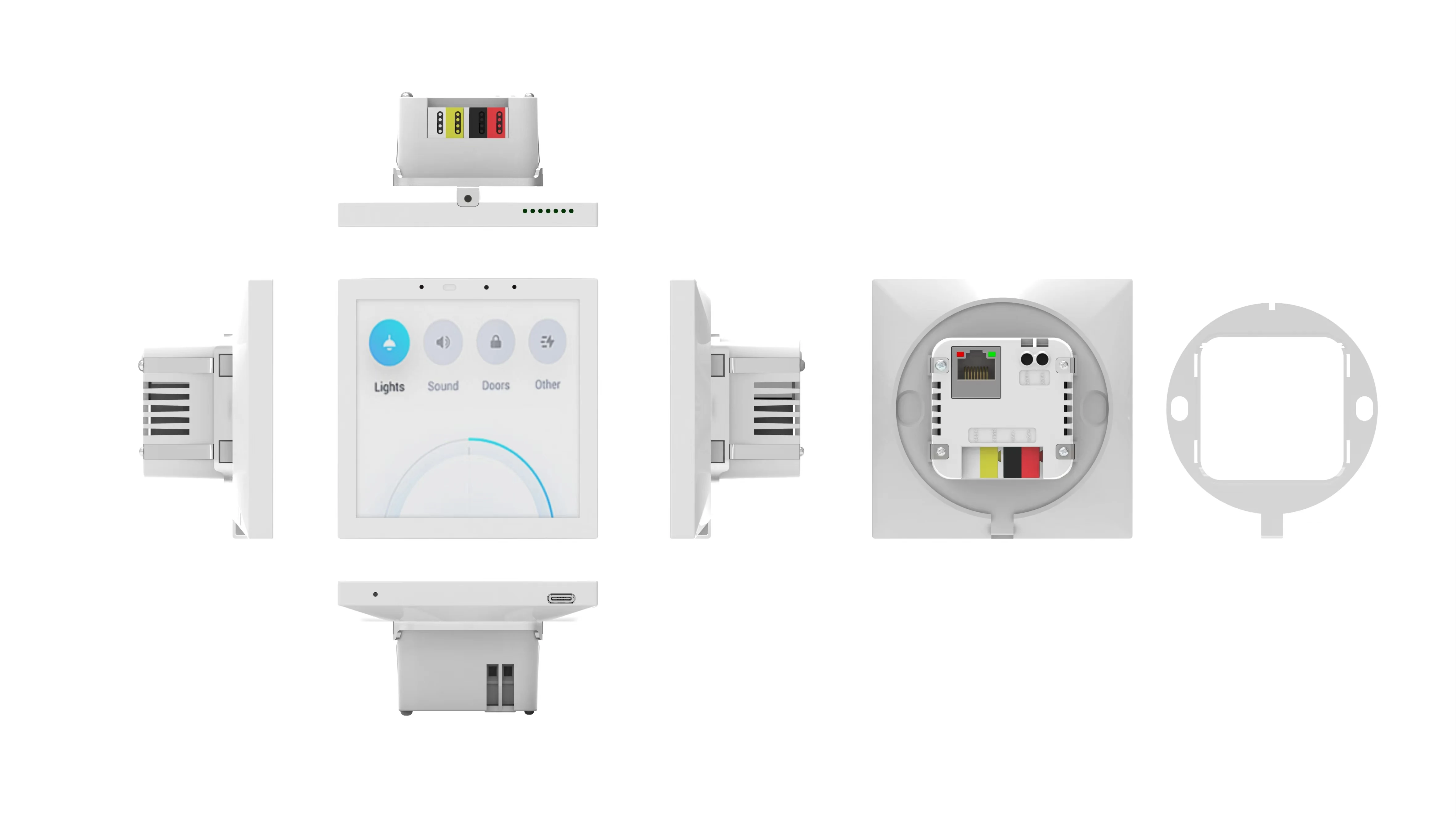 White Color 4 Inch Home Automation Smart In Wall Poe Rj45 Rs485 Control ...