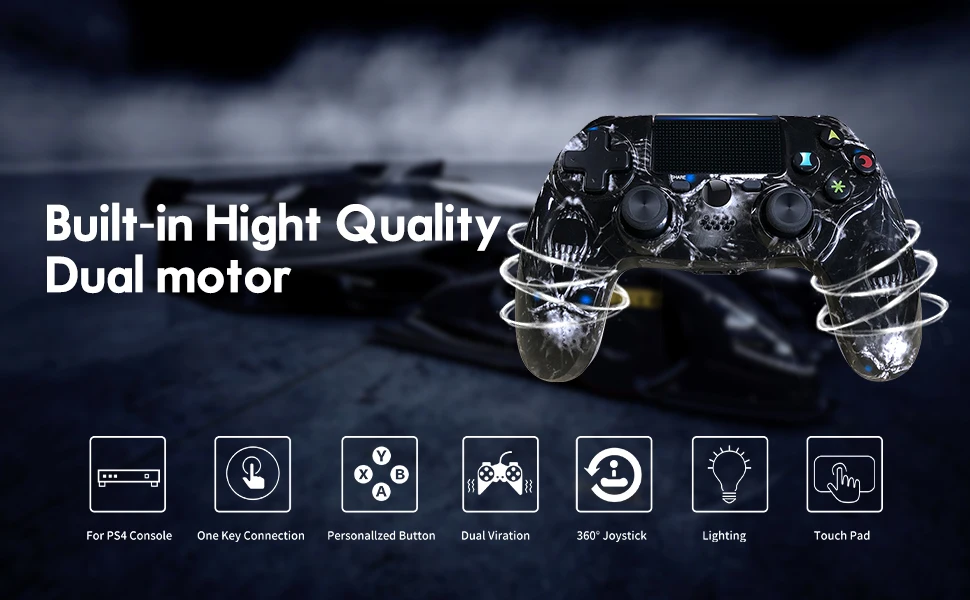 Bt Wireless Breathing Controller With Rgb Light For Ps4 Joysticks Game ...