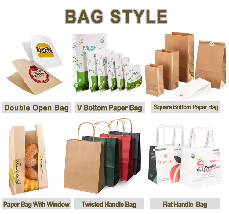 Custom Printed Double Open Pocket Oilproof Greaseproof Paper Bags